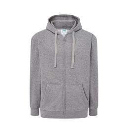 JHK - Hoodie mit durchgehendem Rei&szlig;verschluss f&uuml;r Herren/Damen Unisex (Grau meliert)