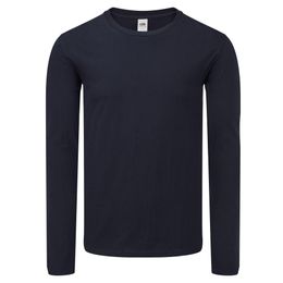 Fruit of the Loom - "Iconic 150" T-Shirt f&uuml;r Herren Lang&auml;rmlig (Marineblau)
