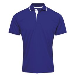 Premier Herren Contrast Coolchecker Poloshirt (K&ouml;nigsblau/Wei&szlig;)