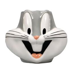 Looney Tunes - Kaffeebecher, Geformt, Bugs Bunny, 350ml (Grau/Wei&szlig;)