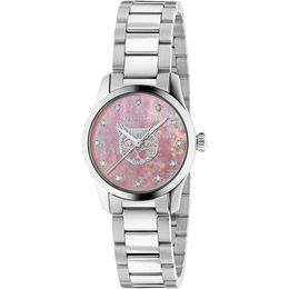 Gucci G-Timeless Damenuhr mit rosa Perlmutt-Zifferblatt - YA1265025