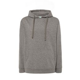 JHK - Kapuzenpullover f&uuml;r Herren, K&auml;ngurutasche (Grau meliert)