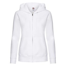 Fruit of the Loom - "Premium" Sweatjacke mit Kapuze f&uuml;r Damen (Wei&szlig;)