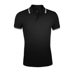 SOLS - "Pasadena" Poloshirt f&uuml;r Herren (Schwarz/Wei&szlig;)