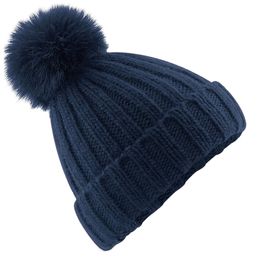 Beechfield - "Verbier" M&uuml;tze Bommel f&uuml;r Herren/Damen Unisex (Marineblau)