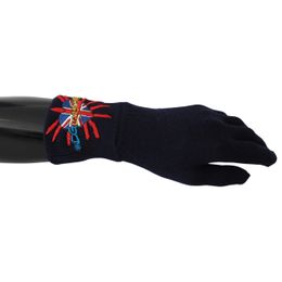 Dolce & Gabbana Dolce & Gabbana Blue # Dmen'slondon Broidered Wool Men's Gloves