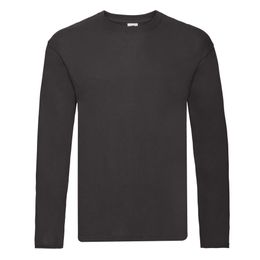 Fruit of the Loom - "Original" T-Shirt f&uuml;r Herren/Damen Unisex Lang&auml;rmlig (Schwarz)