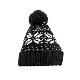 Beechfield - "Snowstar" M&uuml;tze f&uuml;r Herren/Damen Unisex (Schwarz/Wei&szlig;)