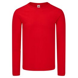 Fruit of the Loom - "Iconic 150" T-Shirt f&uuml;r Herren Lang&auml;rmlig (Rot)