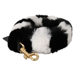 Dolce & Gabbana Dolce & Gabbana noir blanc lapin fourrure accessoire &eacute;paule