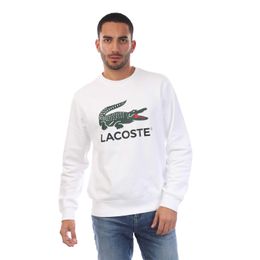 Lacoste - Sweatshirt f&uuml;r Herren, Rundhalsausschnitt, Fleece (Wei&szlig;)