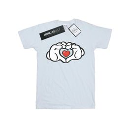 Disney - "Mickey Mouse Heart Hands" T-Shirt f&uuml;r Herren (Wei&szlig;)