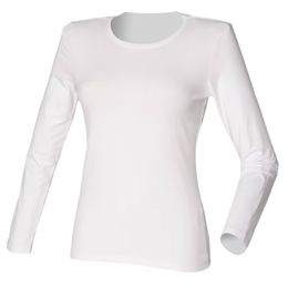 SF Women - "Feel Good" T-Shirt f&uuml;r Damen Lang&auml;rmlig (Wei&szlig;)