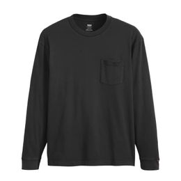 Levi's Levis - "Authentic" T-Shirt f&uuml;r Herren, Tasche, Lang&auml;rmlig (Schwarz)