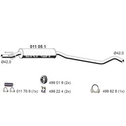Ernst Mittelschalld&auml;mpfer 011051 f&uuml;r Opel GM