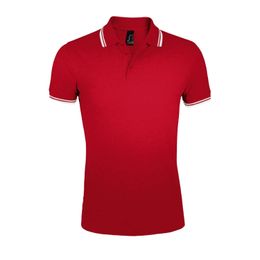 SOLS - "Pasadena" Poloshirt f&uuml;r Herren (Rot/Wei&szlig;)
