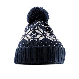 Beechfield - "Snowstar" M&uuml;tze f&uuml;r Herren/Damen Unisex (Dunkelblau/Wei&szlig;)