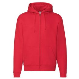 Fruit of the Loom - "Premium" Hoodie mit durchgehendem Rei&szlig;verschluss f&uuml;r Herren (Rot)