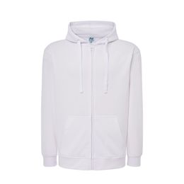 JHK - Hoodie mit durchgehendem Rei&szlig;verschluss f&uuml;r Herren/Damen Unisex (Wei&szlig;)
