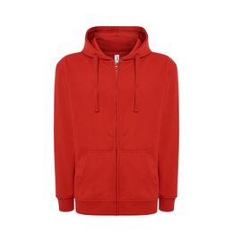 JHK - Hoodie mit durchgehendem Rei&szlig;verschluss f&uuml;r Herren/Damen Unisex (Rot)