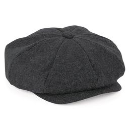 Beechfield Unisex Schirmm&uuml;tze Melton Baker Boy (Anthrazit meliert)