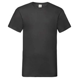 Fruit of the Loom - "Valueweight" T-Shirt V-Ausschnitt f&uuml;r Herren/Damen Unisex (Schwarz)