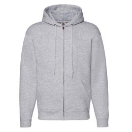 Fruit of the Loom - "Premium" Hoodie mit durchgehendem Rei&szlig;verschluss f&uuml;r Herren (Grau meliert)