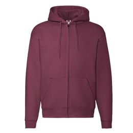 Fruit of the Loom - "Premium" Hoodie mit durchgehendem Rei&szlig;verschluss f&uuml;r Herren (Burgunderrot)