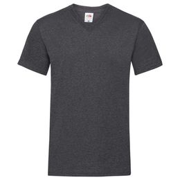 Fruit of the Loom - "Valueweight" T-Shirt f&uuml;r Herren/Damen Unisex, V-Ausschnitt, meliert (Dunkelgrau)