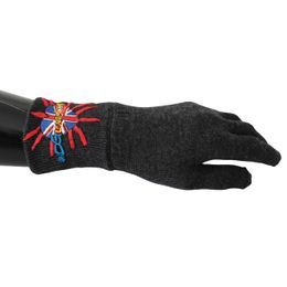 Dolce & Gabbana Dolce & Gabbana Gray # Dmen'slondon Broidered Wool Men's Gloves