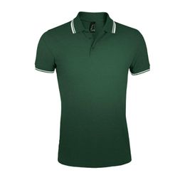 SOLS - "Pasadena" Poloshirt f&uuml;r Herren (Tannengr&uuml;n/Wei&szlig;)