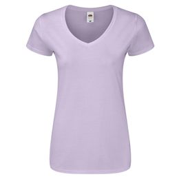 Fruit of the Loom - "Iconic 150" T-Shirt V-Ausschnitt f&uuml;r Damen (Sanfter Lavendel)