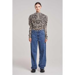 BENU Zebra-Bluse mit Kn&ouml;pfen