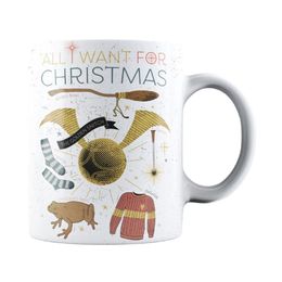 Harry Potter - Kaffeebecher, weihnachtliches Design (Wei&szlig;)