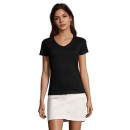 SOLS - "Imperial" T-Shirt V-Ausschnitt f&uuml;r Damen (Schwarz)