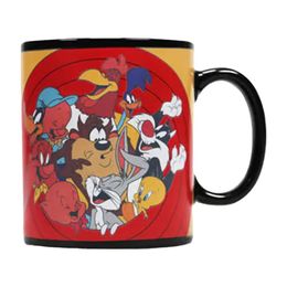 Looney Tunes - Tasse mit Farbwechsel, Bande, 400ml (Schwarz/Rot/Gelb)
