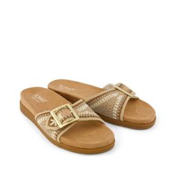 Toms Shoes TOMS Marin Slide Textil Damen Dunkelbeige Sandalen