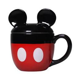 Micky Mouse Mickey Mouse - Becher mit Deckel, Geformt, 425ml (Schwarz/Rot/Wei&szlig;)