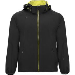 Roly - "Siberia" Softshelljacke f&uuml;r Herren (Schwarz/Leuchtend Limone)