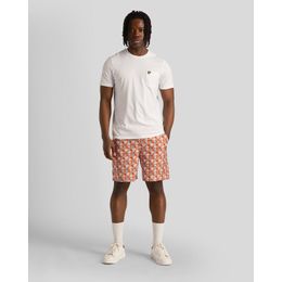 Lyle & Scott Lyle & Scott Herren Floral Print Resort Shorts in Tangerine Tango