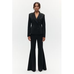 BENU Damen Schwarzer Zweireihiger Blazer