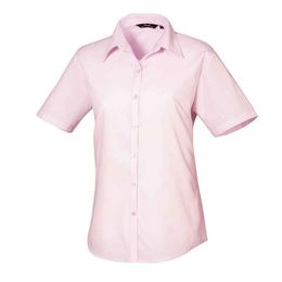 Premier - Bluse f&uuml;r Damen kurz&auml;rmlig (Pink)