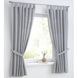 Vorhang Kutti "Cottage Vorhang" Gr. 2, grau (grau,wei&szlig;), B:110cm H:175cm, Baumwolle, Gardinen, Gardine kariert, Baumwolle, 1 Stk