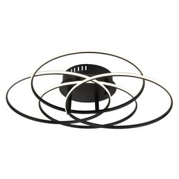 Globo LIGHTING Deckenleuchte "KOMBOS", schwarz matt, &Oslash; 51,5cm H: 11,4cm, 1 Stk., Leuchten, Deckenlampe Wohnzimmer-Leuchte Schlafzimmer-Leuchte Flur K&uuml;che, Deckenleuchte
