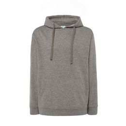 JHK - Kapuzenpullover f&uuml;r Herren, K&auml;ngurutasche (Grau meliert)