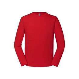 Fruit of the Loom - "Iconic 195 Premium" T-Shirt f&uuml;r Herren Lang&auml;rmlig (Rot)