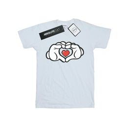 Disney - "Mickey Mouse Heart Hands" T-Shirt f&uuml;r Herren (Wei&szlig;)