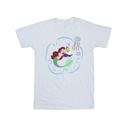 Disney - "The Little Mermaid Reading A Book" T-Shirt f&uuml;r Herren (Wei&szlig;)