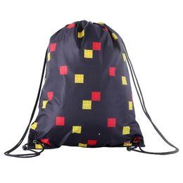Lego - Turnbeutel f&uuml;r Kinder , Ziegelstein, 11L (Schwarz/Schwarz/Rot/Rot/Gelb/Gelb)