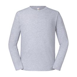 Fruit of the Loom - "Iconic 195 Premium" T-Shirt f&uuml;r Herren Lang&auml;rmlig (Grau)
